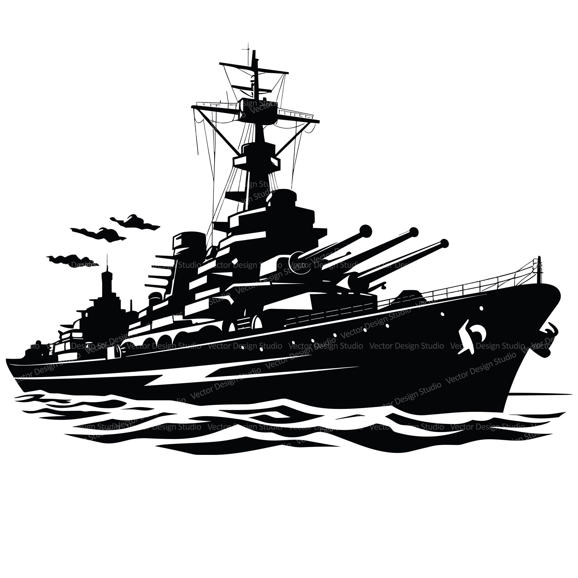 Battleship Silhouette Vector