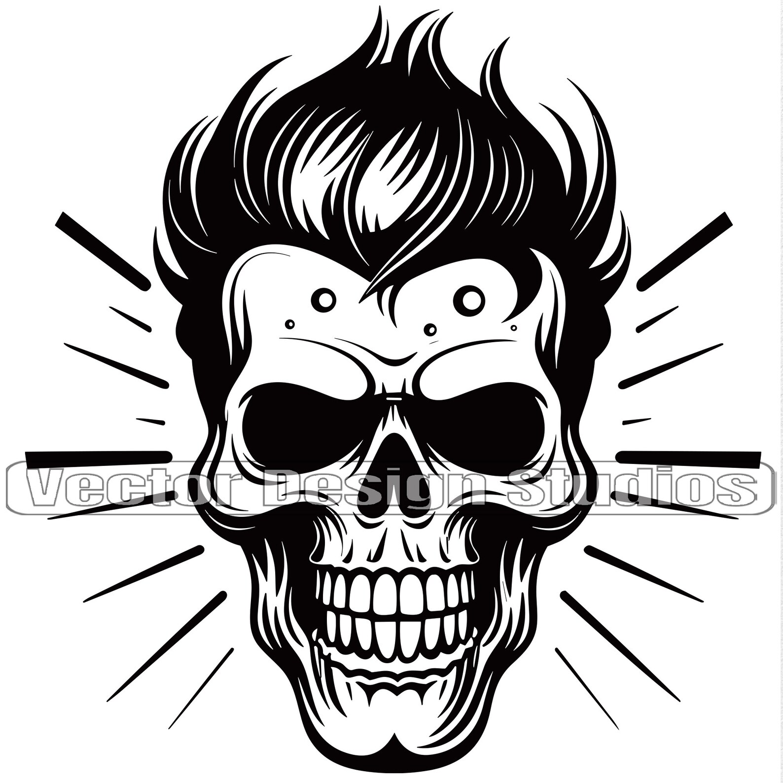 Zombie Skull SVG & Png File, Halloween Horror Clipart Silhouette ...