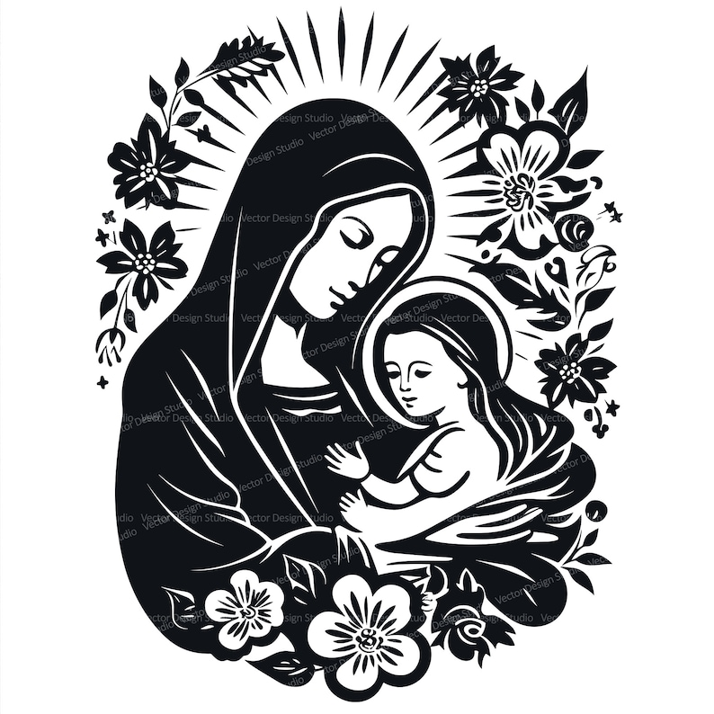 Madre María SVG Archivos - Virgen María Cristiana Vector Imágenes ...