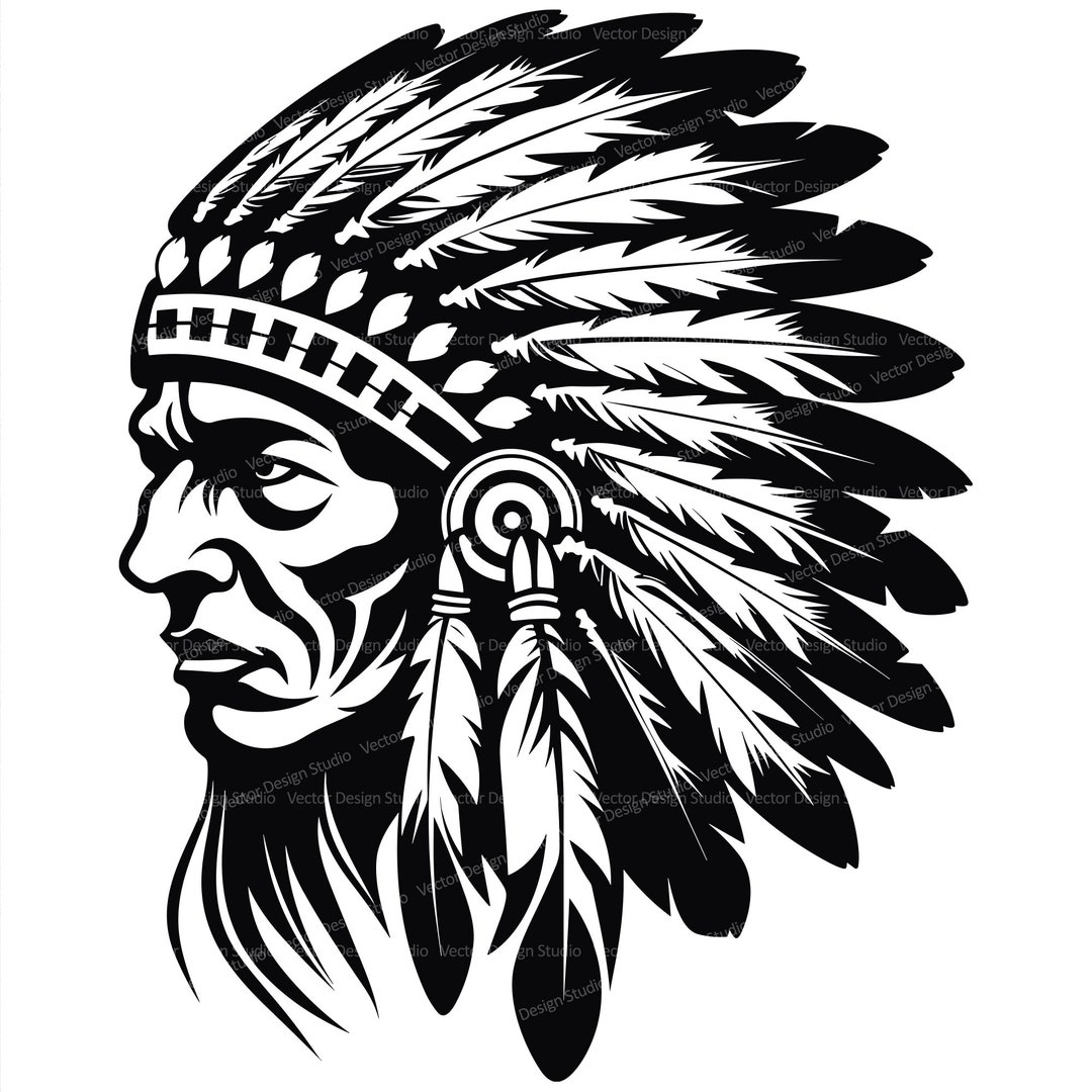Native American Chief Svg & PNG Files, American Indian Clipart ...