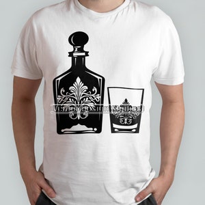 Whiskey Decanter Shot Glass Svg & PNG File Graphic, Alcohol Vector ...