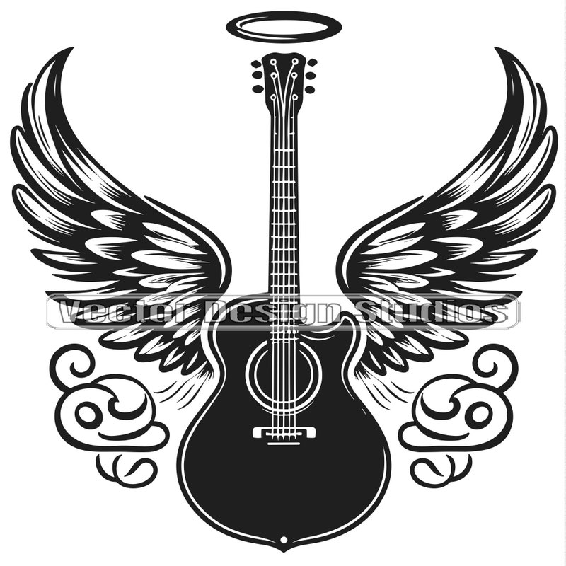 Guitar Tattoo Design - Etsy