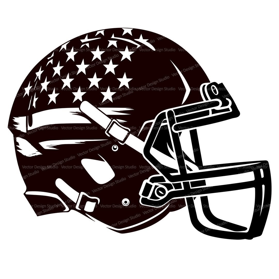 Football Helmet With American Flag Svg & PNG Files, Football Clipart ...