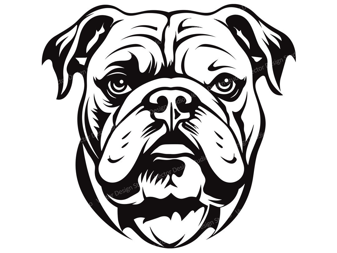 Bulldog Head SVG File - Bulldog Face Vector Images Clipart Dog SVG ...