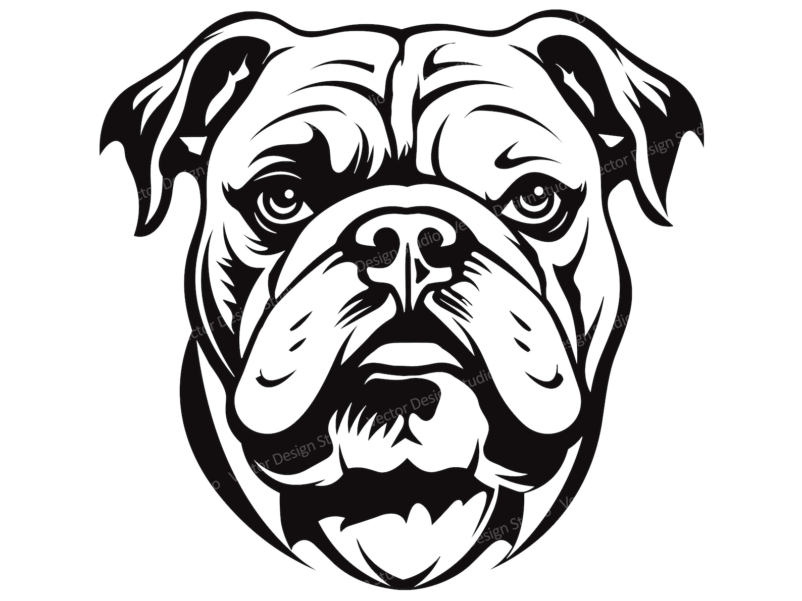 Bulldog Head SVG File - Bulldog Face Vector Images Clipart Dog SVG ...