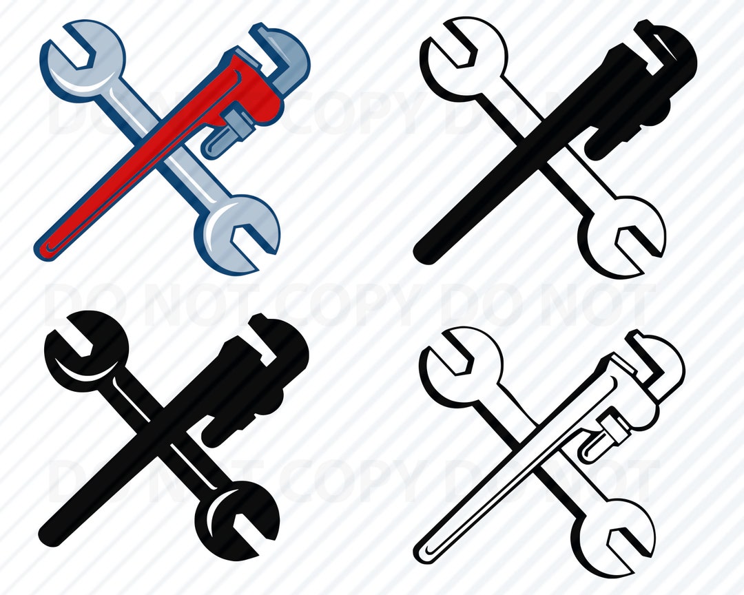 Wrench SVG Files - Vector Images Silhouette- Pipe Wrench Bundle Clipart ...