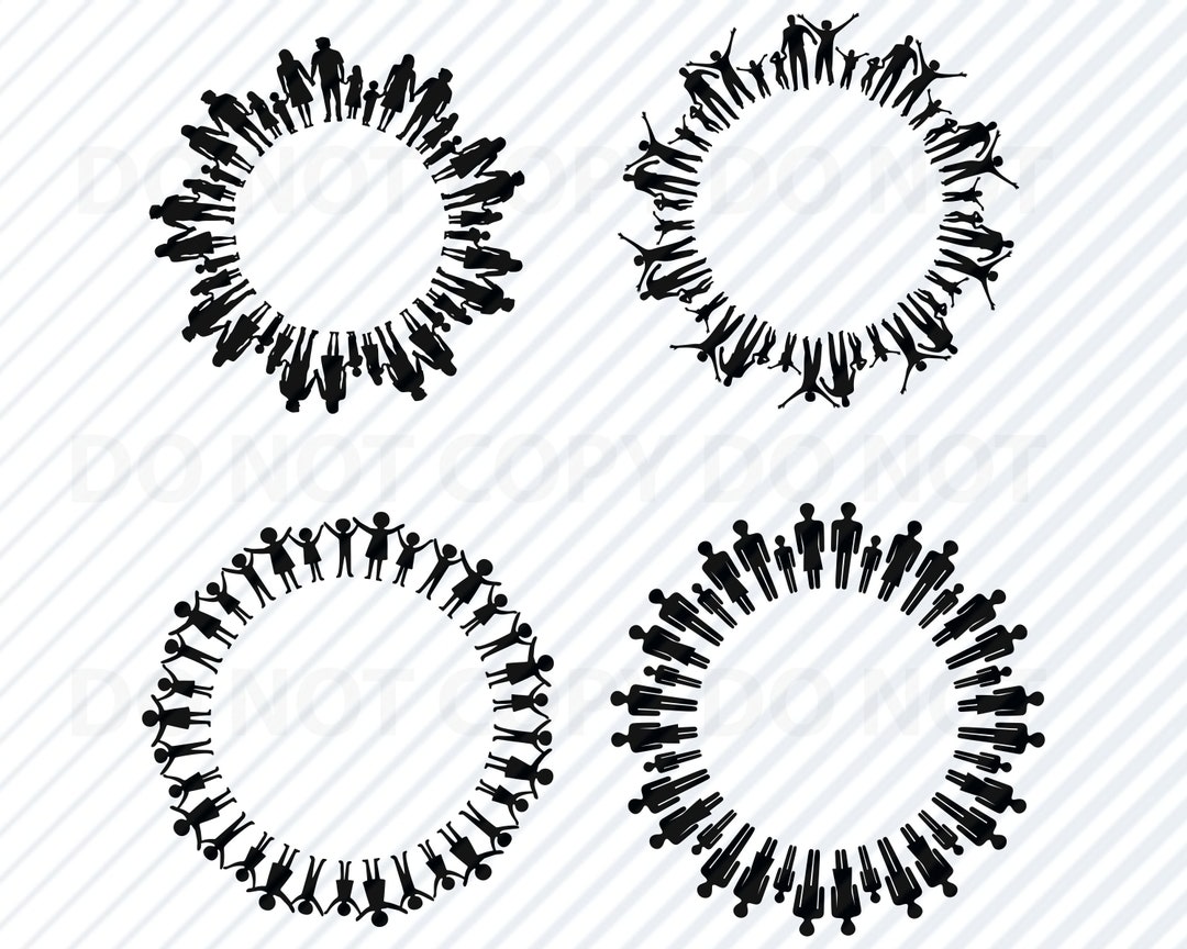 Family Circle Bundle SVG Family Vector Images People Silhouette Clip ...