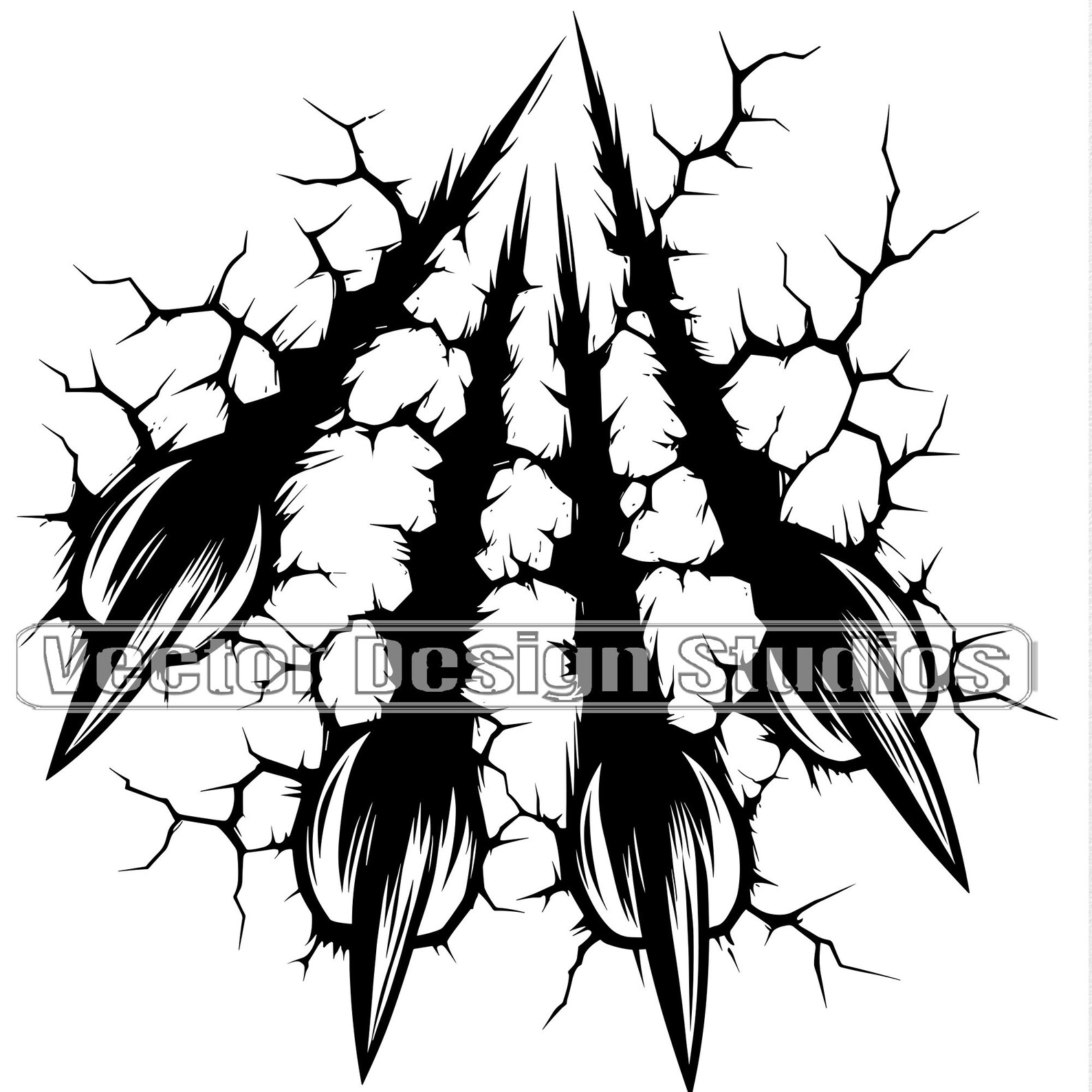 Claw Marks Svg & PNG Files, Claw in Wall Clipart Silhouette Vector ...