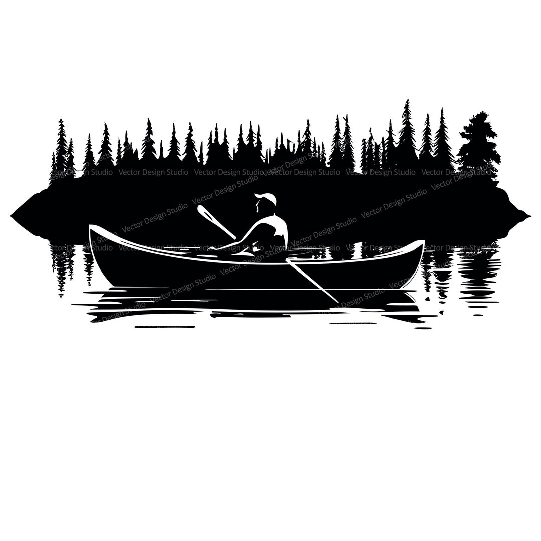 Canoe Svg & PNG Files, Canoeing Clipart Silhouette Vector Image ...
