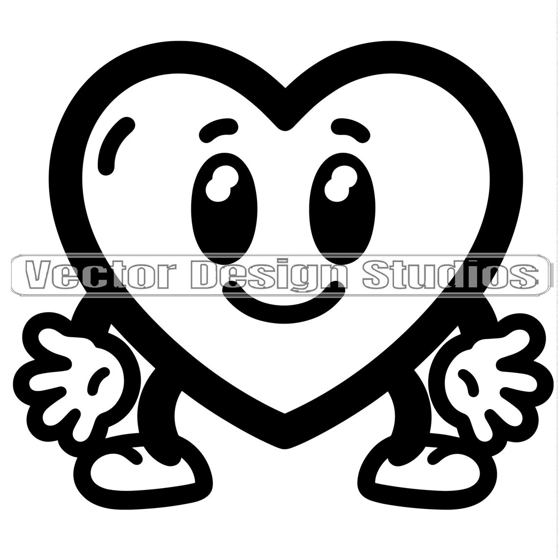 Cartoon Heart SVG, Valentines Day Vector Clipart (digital File) - Etsy