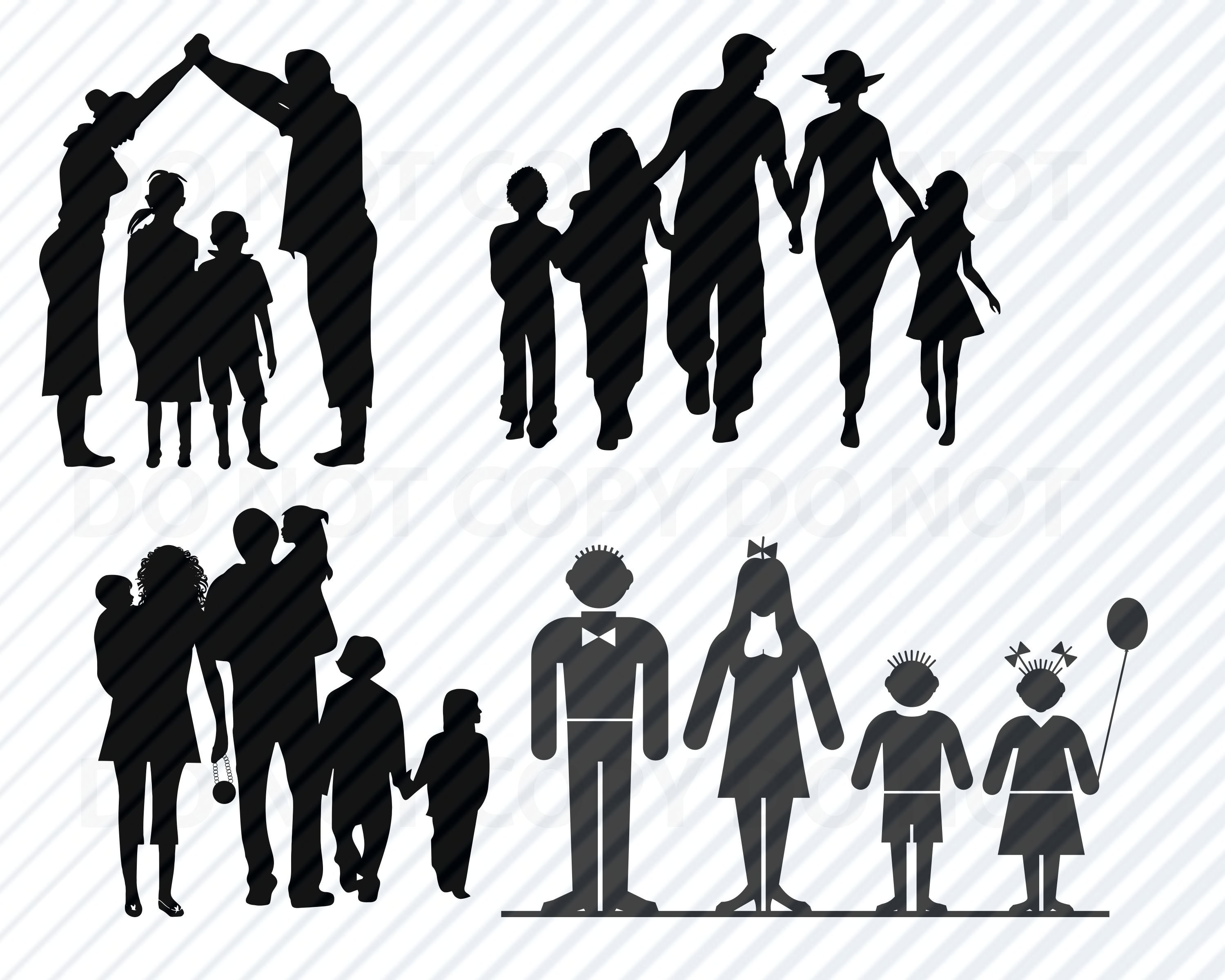 Family SVG Bundle Parents Vector Images Silhouette Woman SVG | Etsy