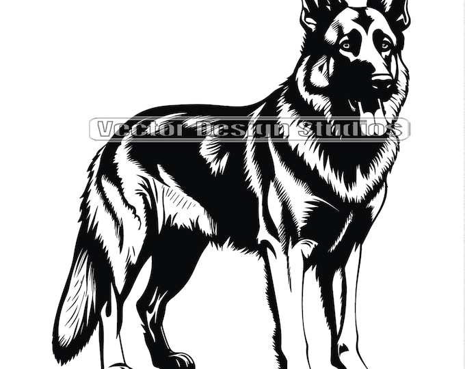 German Shepherd Head SVG Clipart & PNG Files, Police Dog K-9 SVG, Cut ...