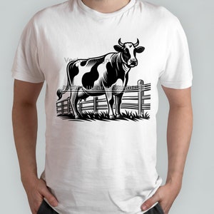 Cute Cow With Fence SVG File - Cow Farm Animal Vector Images ...