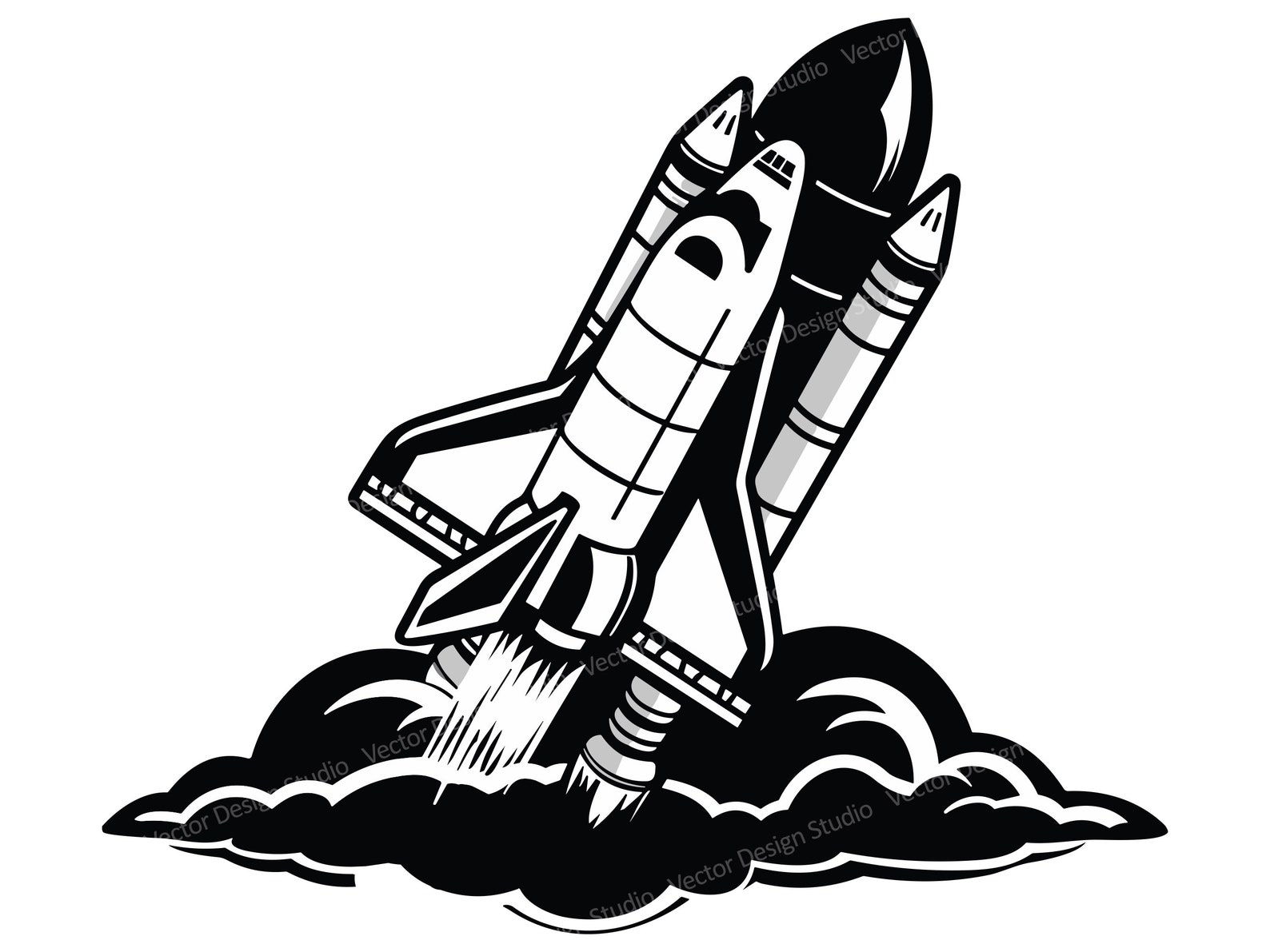 Rocket Ship SVG File, Vector Images SVG Silhouette Rocket Launch ...