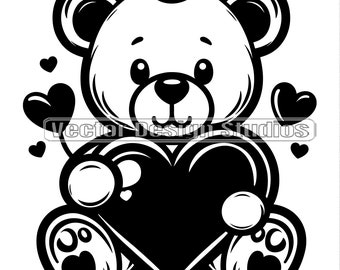 Cute Teddy Bear SVG & PNG Design - Etsy