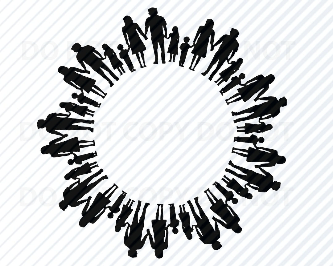 Family Circle #1 SVG Family Vector Images People Silhouette Clip Art ...