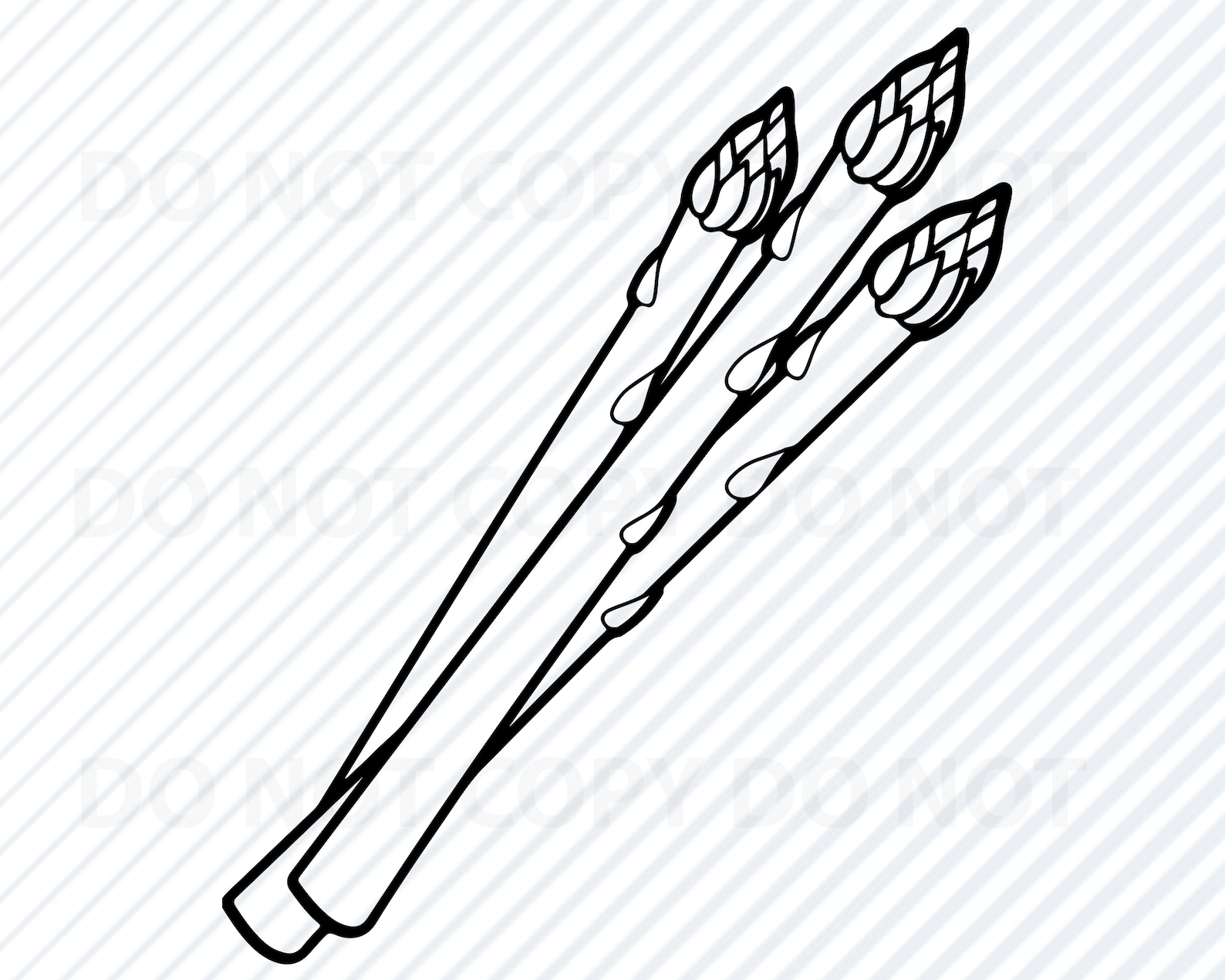 Asparagus Outline SVG – Vegetable Stencil, Clip Art (digital Files) - Etsy