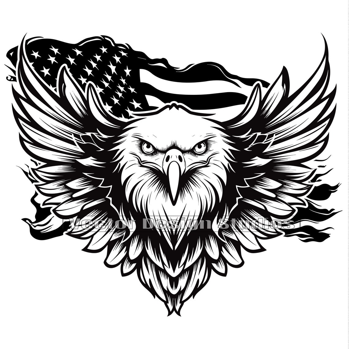 Eagle With American Flag Svg & PNG Files Patriotic Clipart - Etsy