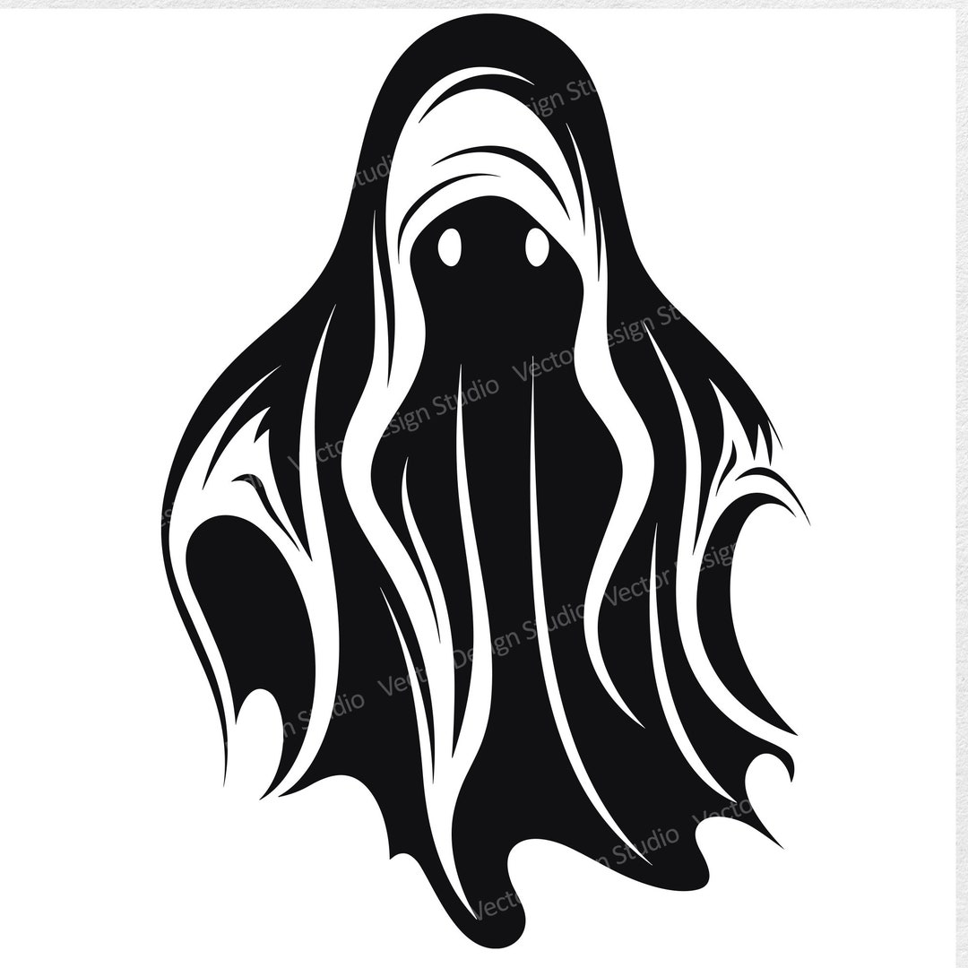 Ghost Svg File Graphic, Halloween Silhouette Vector Image Clipart ...