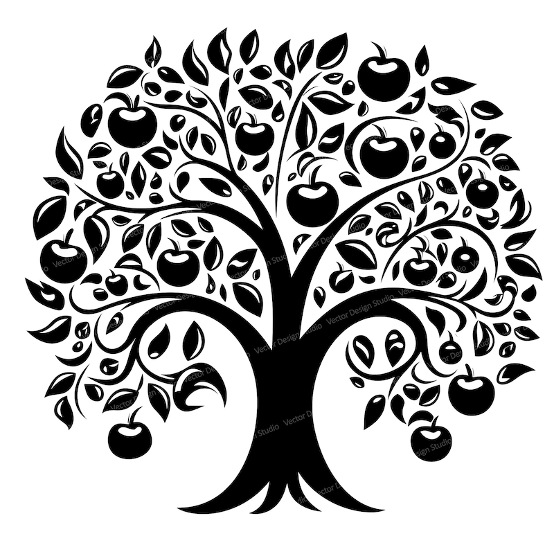 Fruit Trees Vector - Etsy