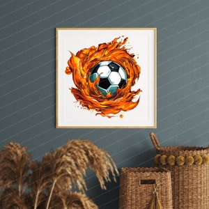 Flaming Soccer Ball Png for Sublimation & T Shirt Designs, Soccer ...