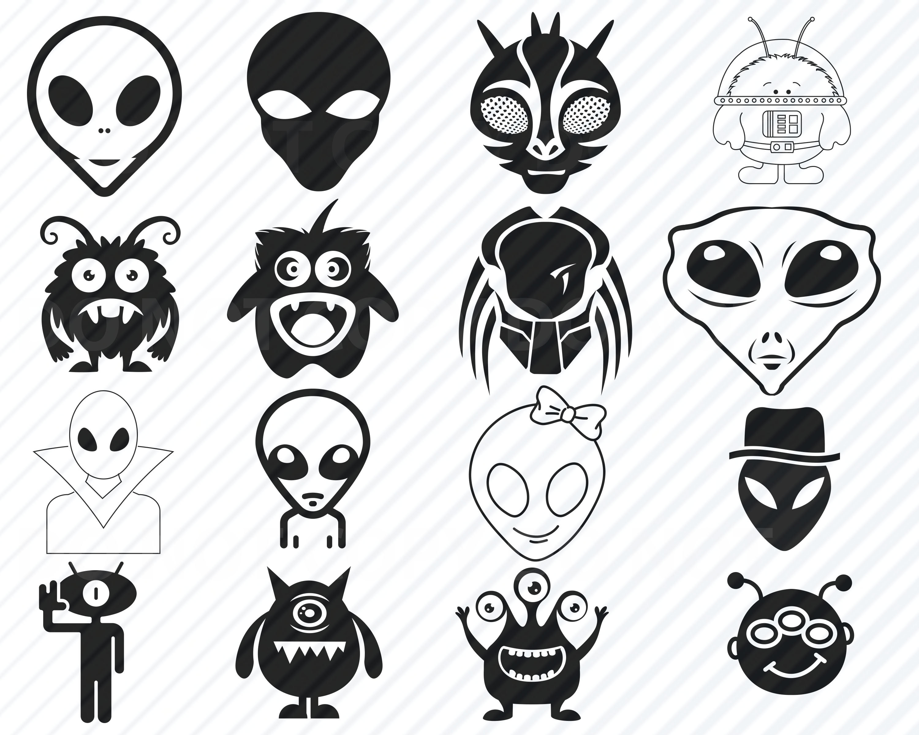 Alien Svg Bundle vinyl cut file ufo svg designs extra-terrestrial svg ...