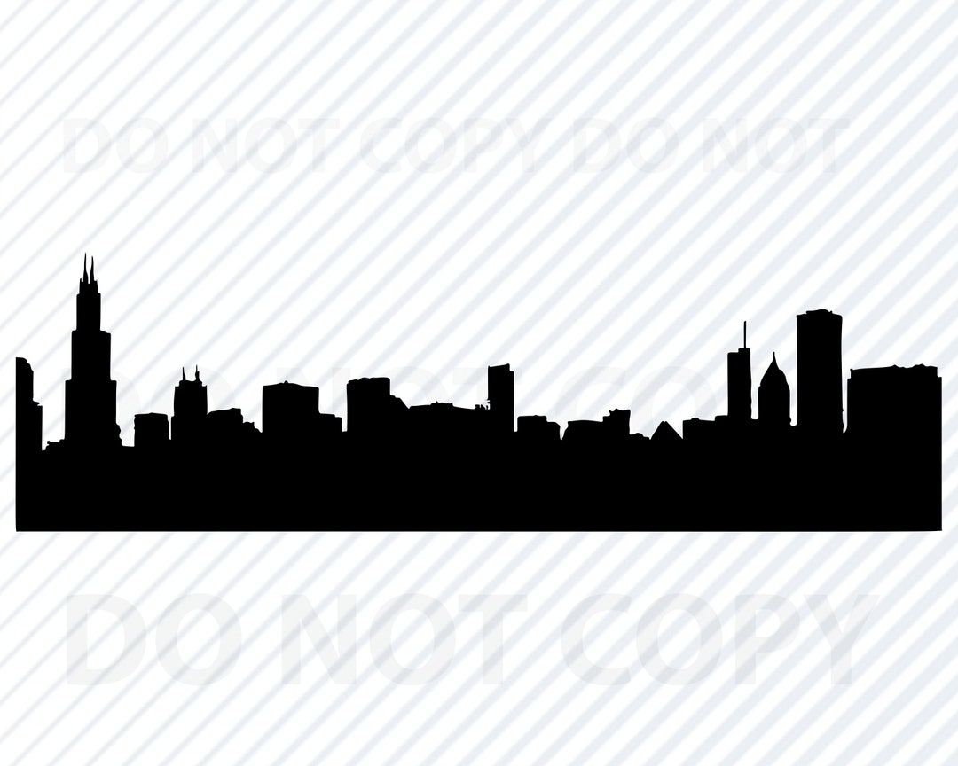 Chicago Skyline SVG Files City Skyline Clipart City Silhouette Files ...