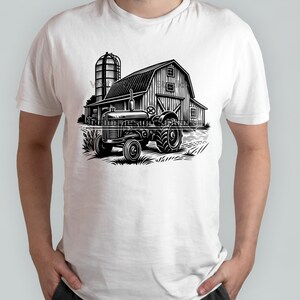 Rustic Barn With Tractor SVG File - Old Farm Barn Vector Images ...