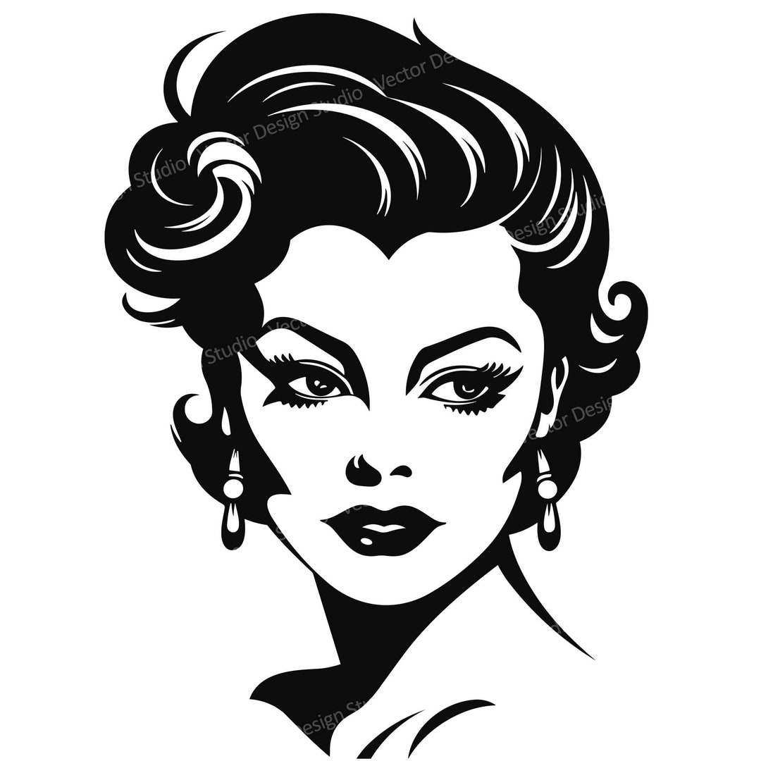 Retro Woman SVG File Victorian Women Vector Images, Vintage Woman ...