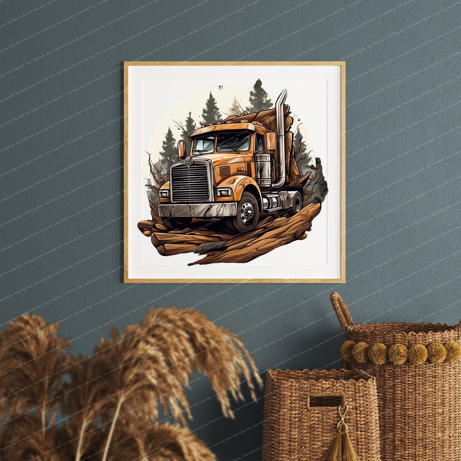 Logging Truck Png for Sublimation, Logger Truck Clip Art, Logger T ...