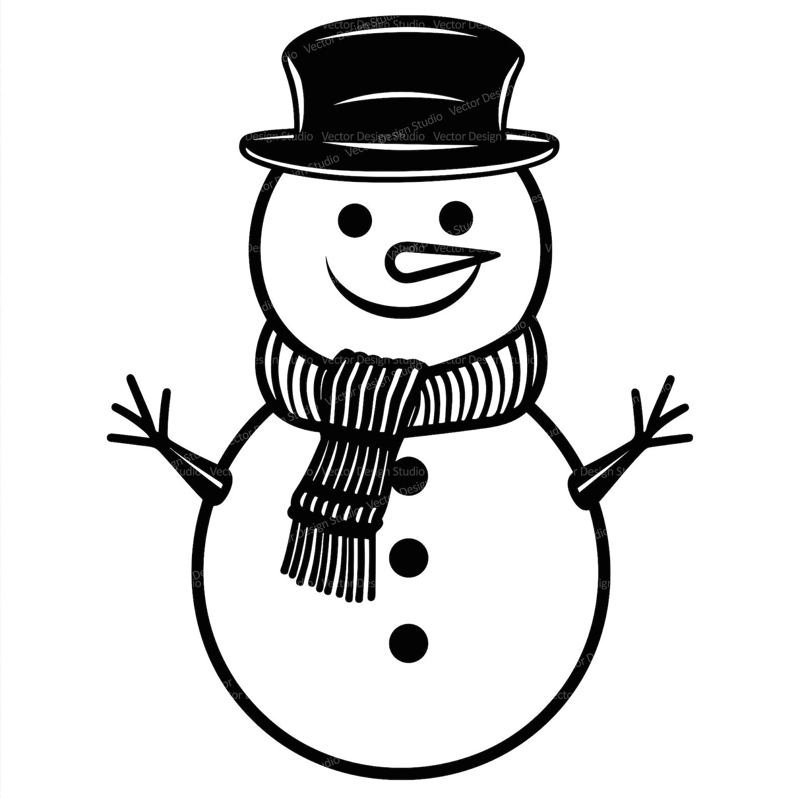 Snowman Svg & PNG Files, Winter Christmas Clipart, Silhouette Vector ...