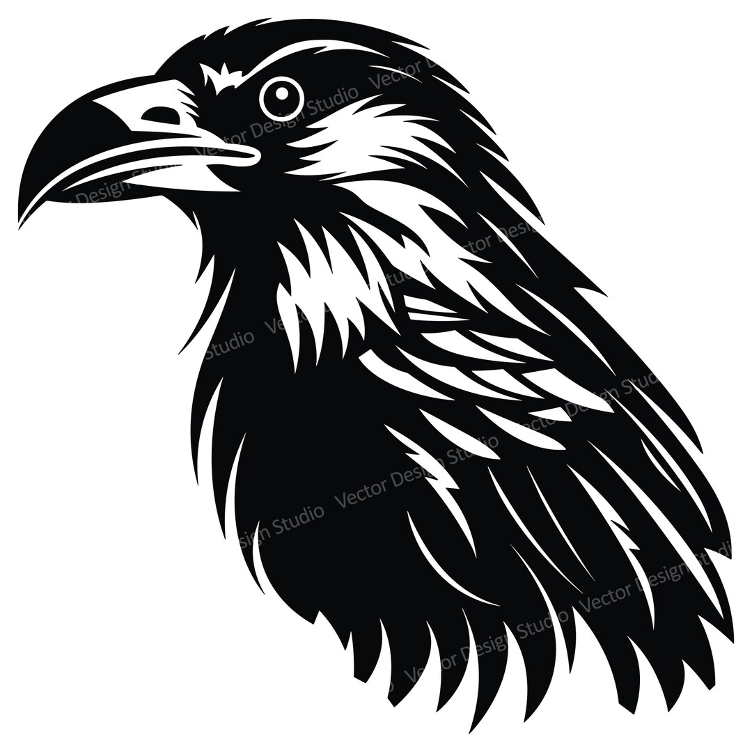 Halloween Raven Svg File Graphic, Silhouette Vector Image Clip Art ...