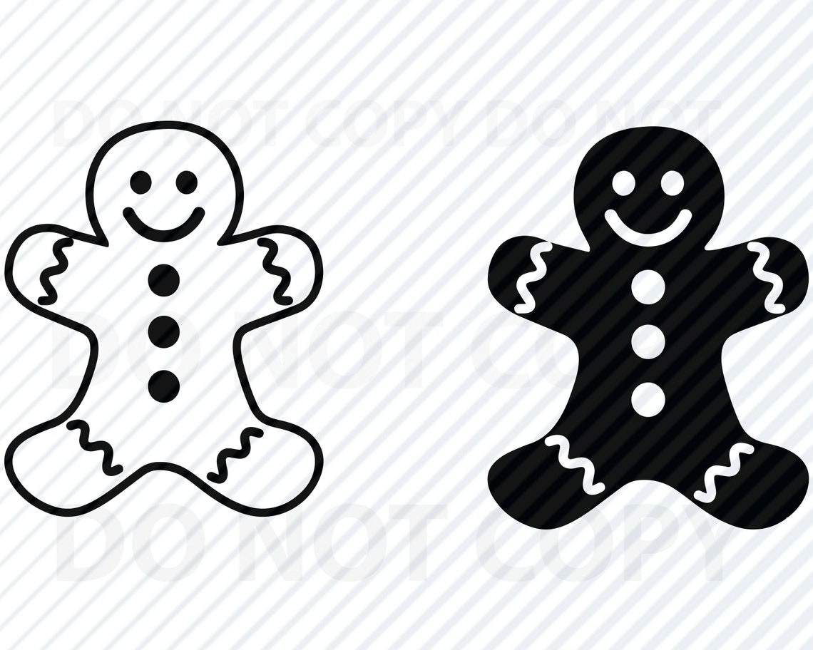 Gingerbread Man SVG Silhouette - Gingerbread Vector Images Clipart ...
