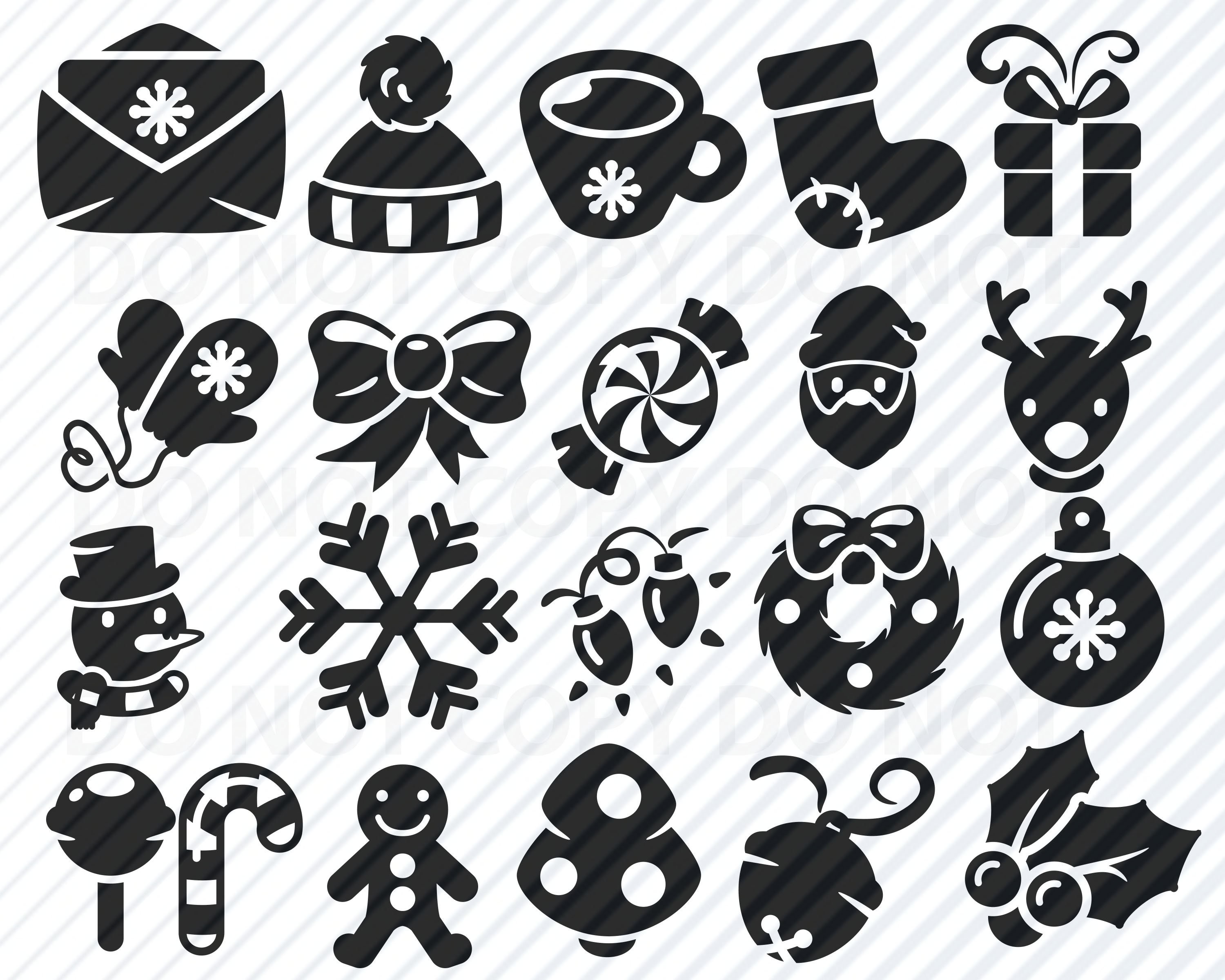 Santas Christmas SVG Bundle Silhouette Vector Clipart SVG | Etsy