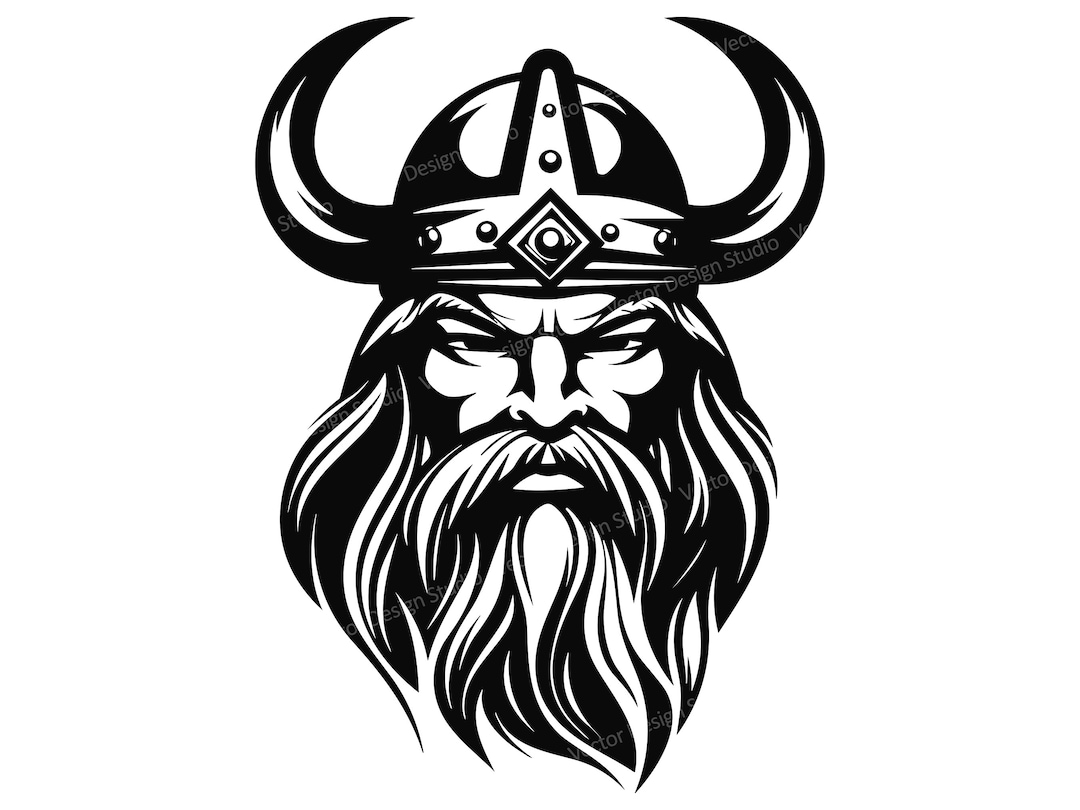 Viking Head Svg File Graphic, Viking Warrior Logo Design, Norseman ...