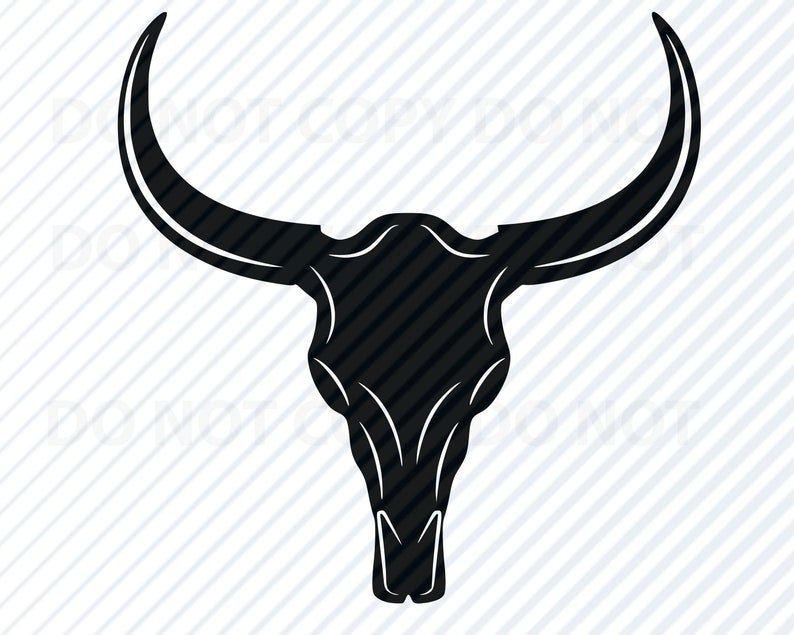 Bulls Skull SVG Files Clipart Cow Skull Clip Art Silhouette Vector ...