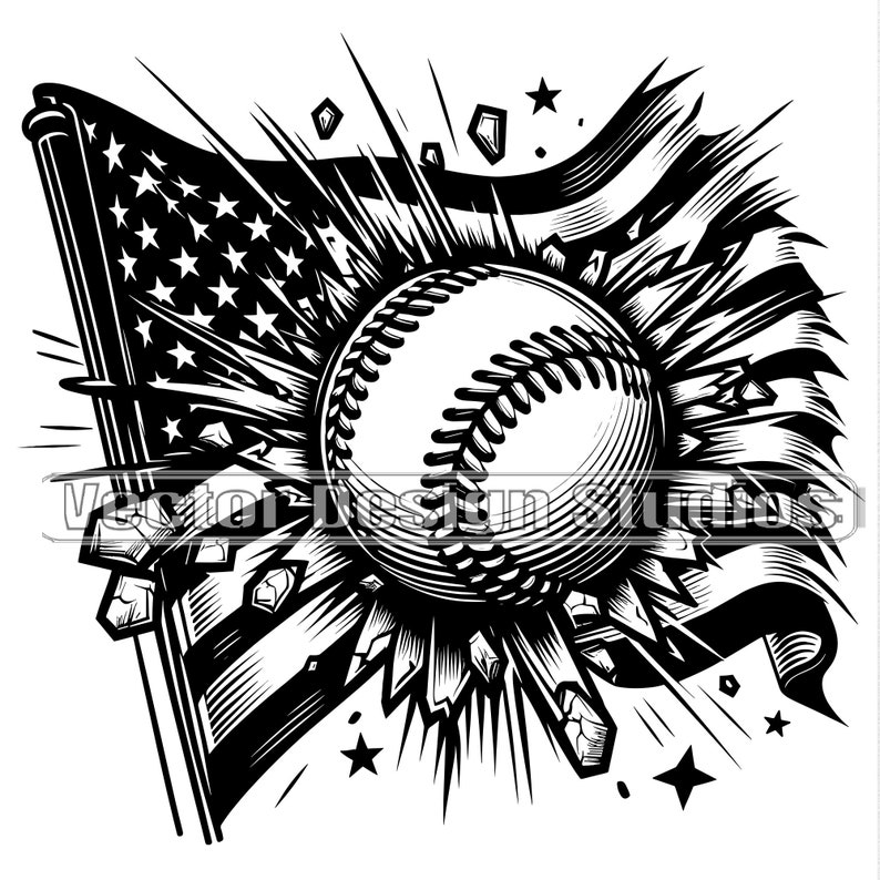 Baseball Softball Flag SVG, Patriotic Sports Clipart (digital Download ...