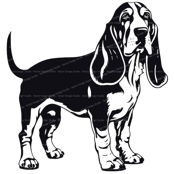 Basset Hound Clipart - Etsy