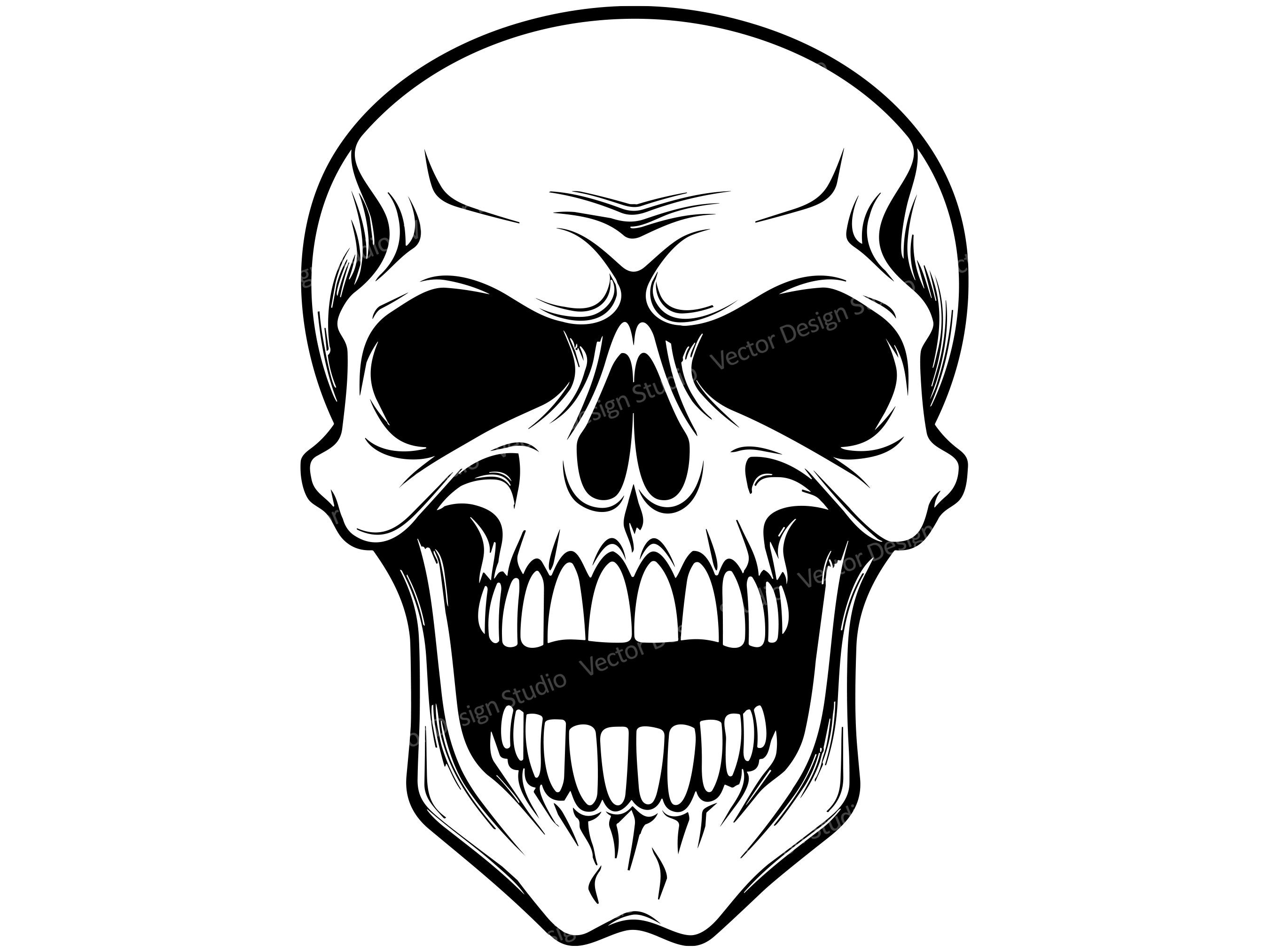 Skull SVG - Laughing Skull Vector Images, Silhouette SVG Files, Clipart ...