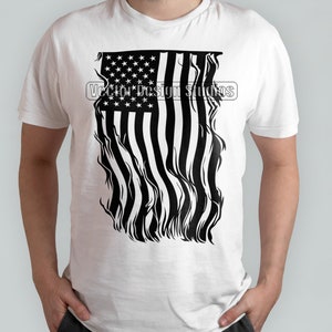 Distressed Waving American Flag Svg & PNG Files, Patriotic USA 4th of ...