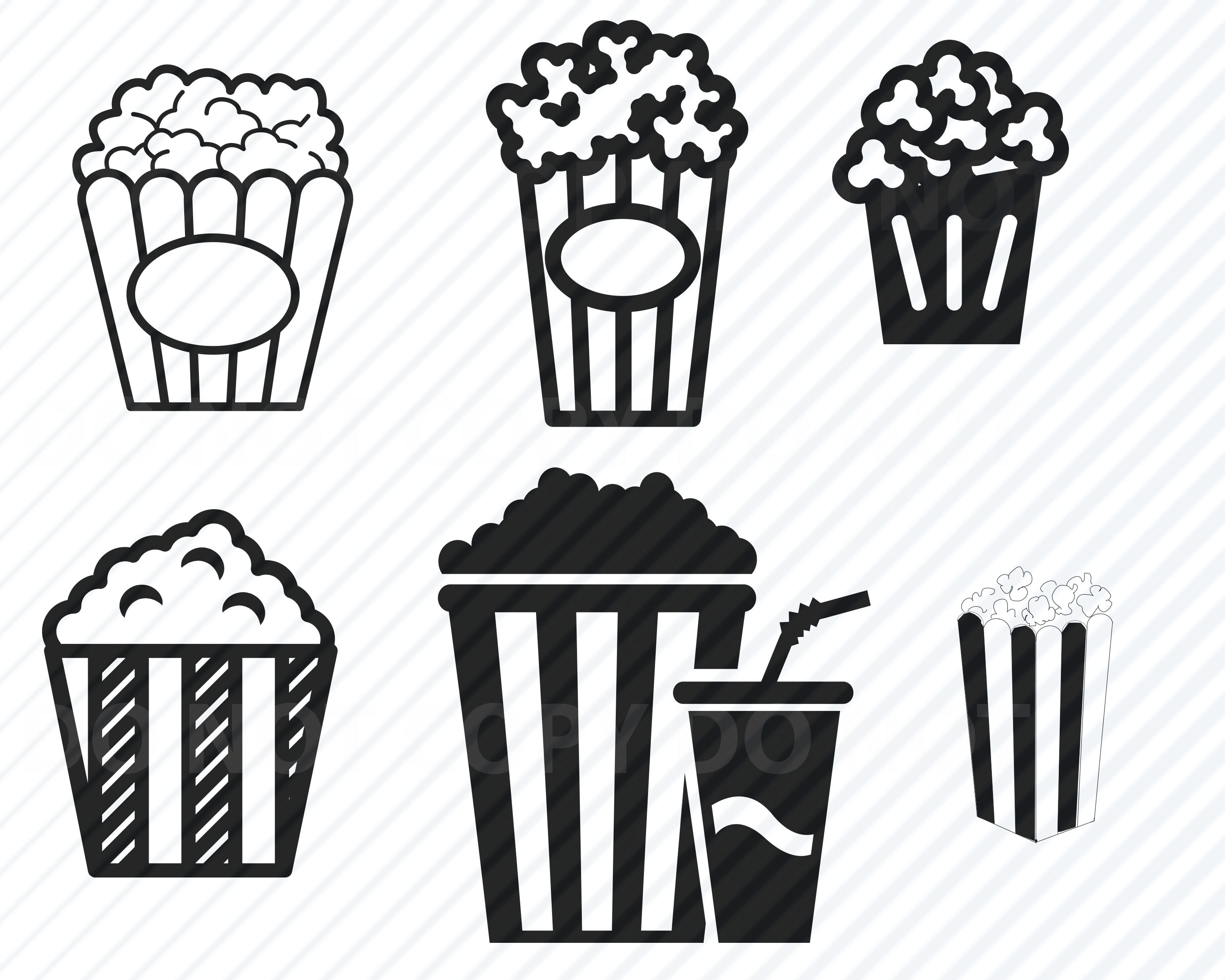 Popcorn Bundle SVG Files for Cricut movie Theater Svg Clipart - Etsy ...