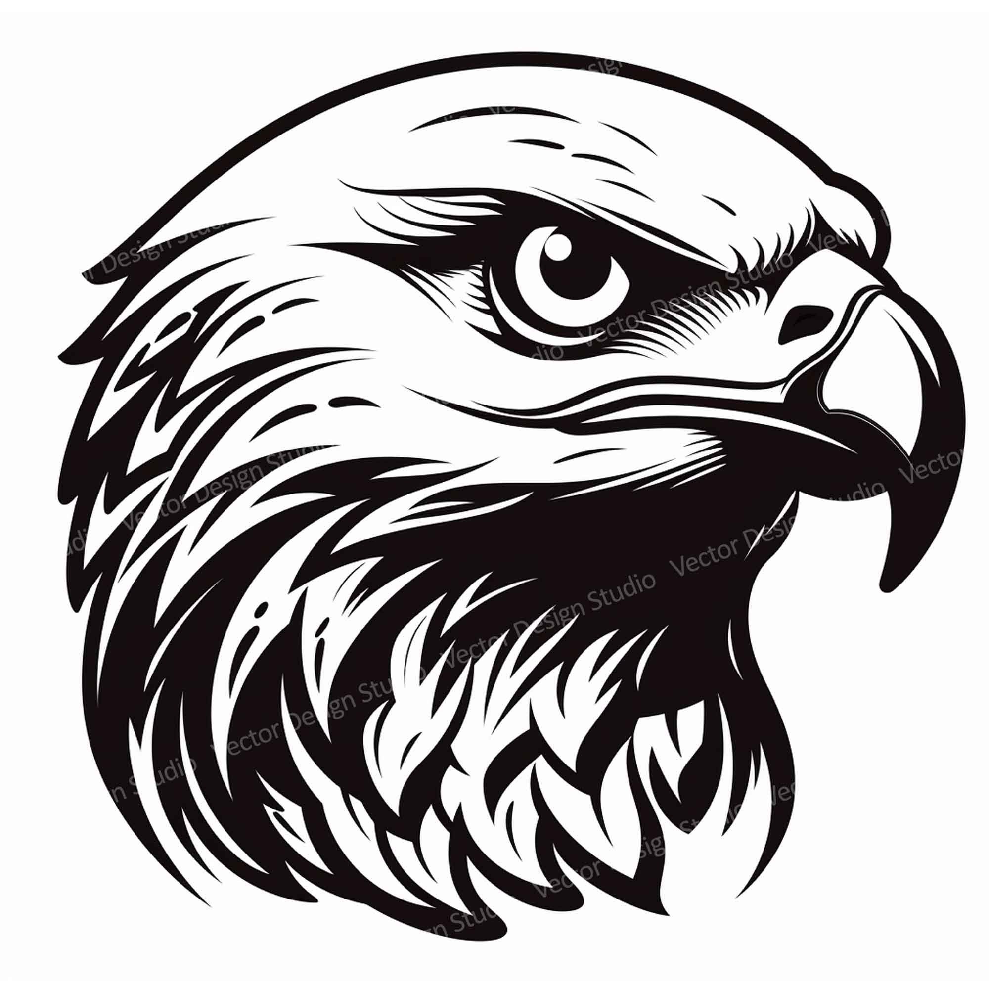 Falcon Head SVG File - American Falcon Head Vector Images, Falcon ...