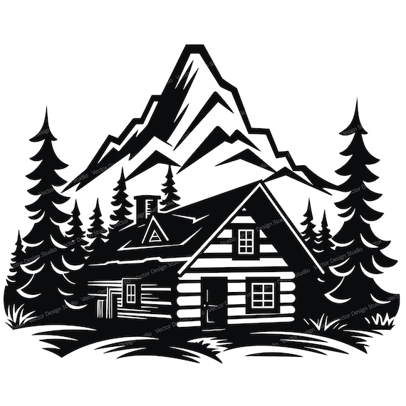 Mountain Cabin Clip Art