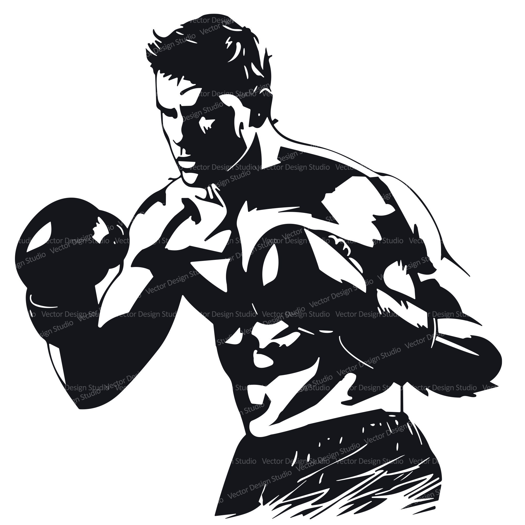 Silueta de boxeador Archivos Svg & PNG Imagen vectorial de - Etsy España