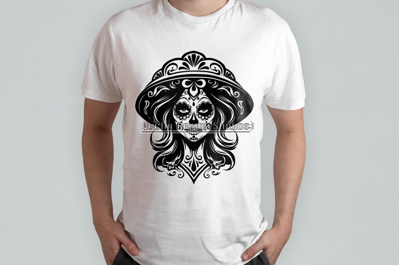 La Catrina Svg & PNG Files, Day of the Dead Clipart Silhouette Vector ...
