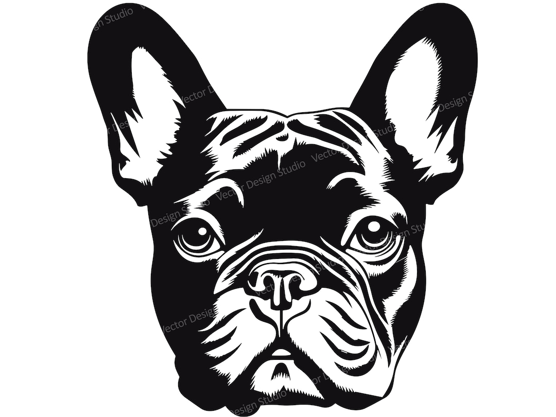 French Bulldog Head SVG File - Frenchie Profile Vector Images Clipart ...