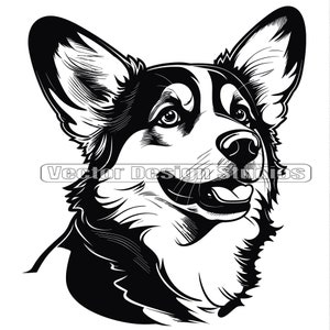 Corgi Face SVG& Png Files, Cute Corgi Head Vector Images Clipart, Dog ...