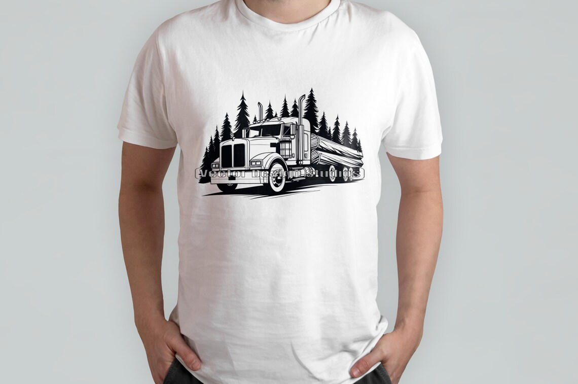 Logging Truck Svg & PNG File Graphic, Logger Rig Truck Vector Clipart ...