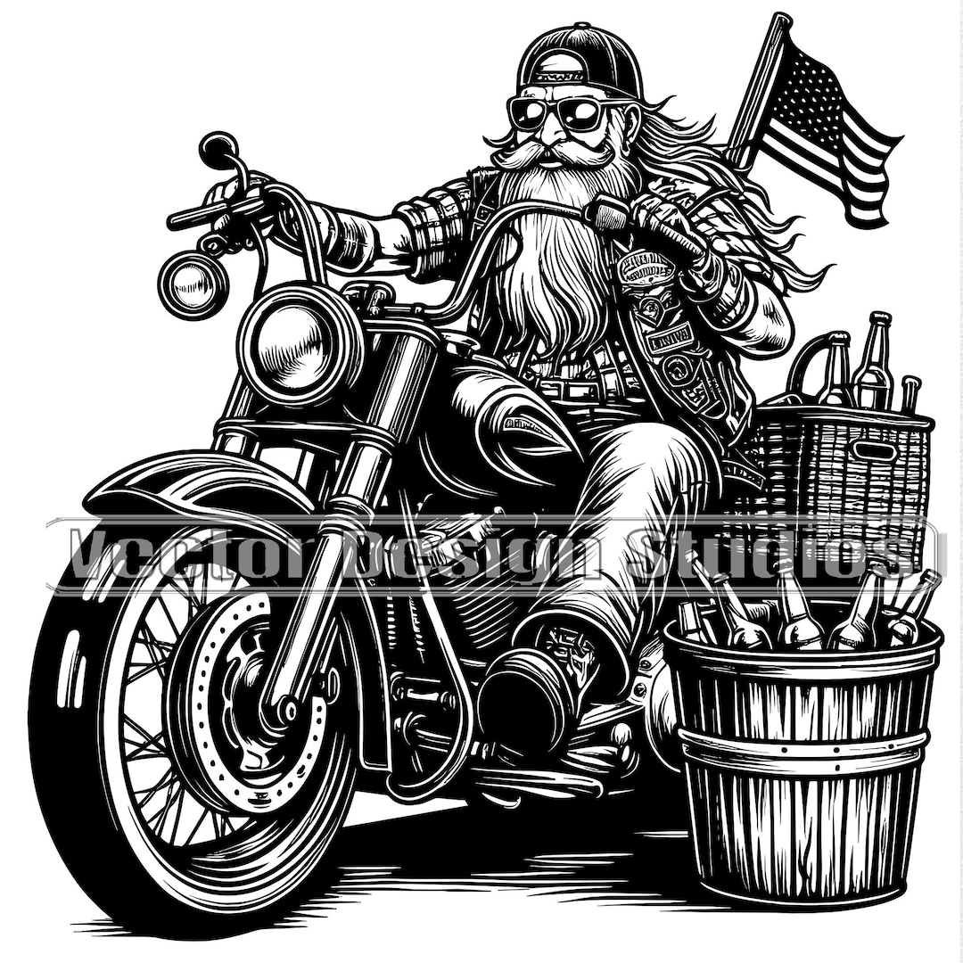 Motorcycle DAD Svg & PNG Files, Biker Gang Clipart Silhouette Vector ...