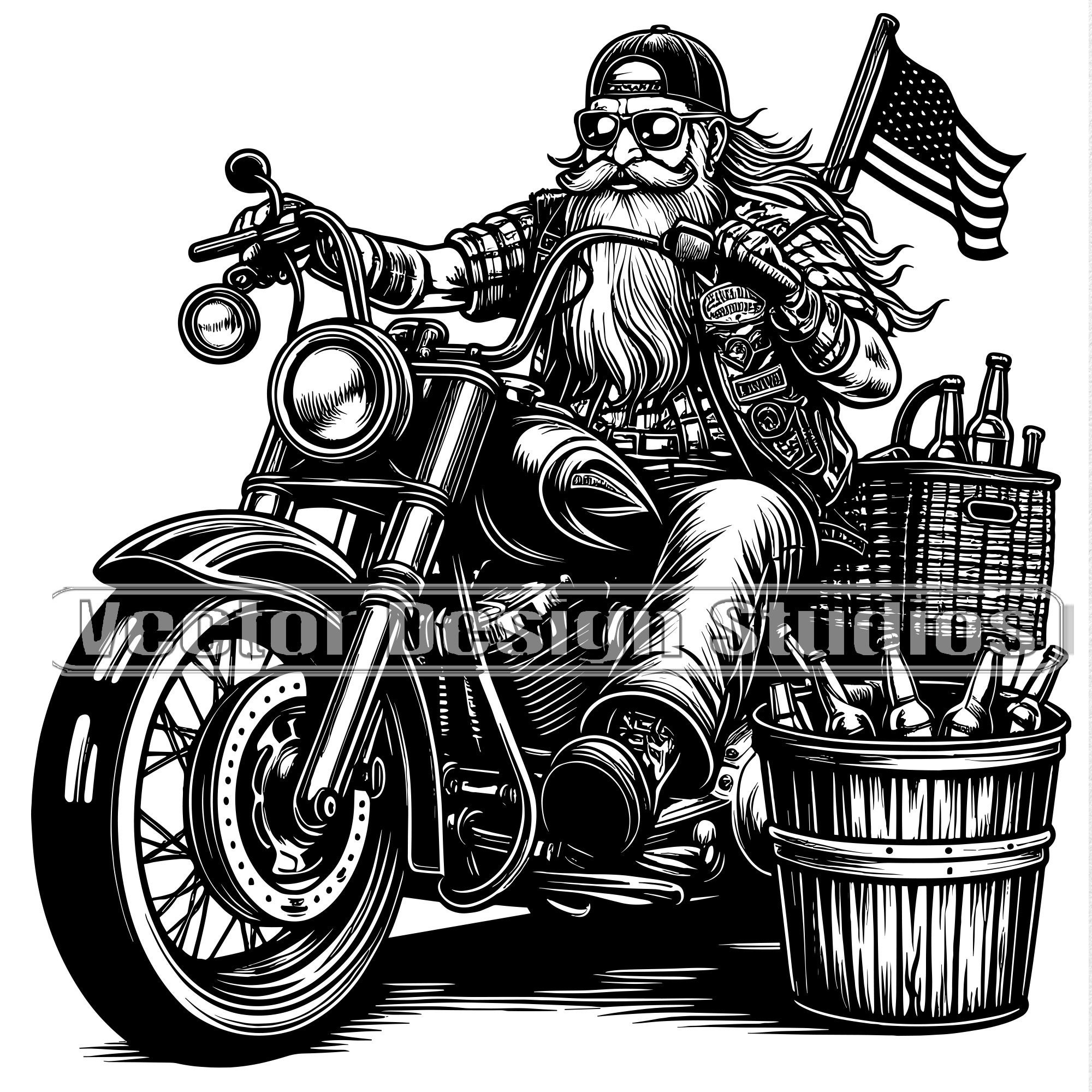 Motorcycle DAD Svg & PNG Files, Biker Gang Clipart Silhouette Vector ...